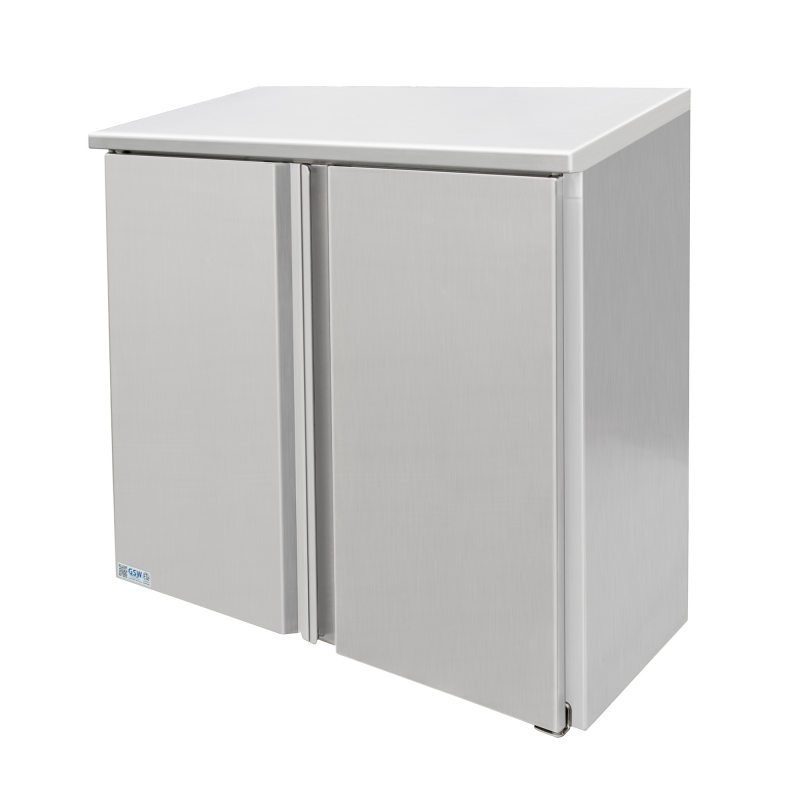 GSW Cabinets Stainless Steel Slope Top Wall Cabinets - Hinged Doors ...