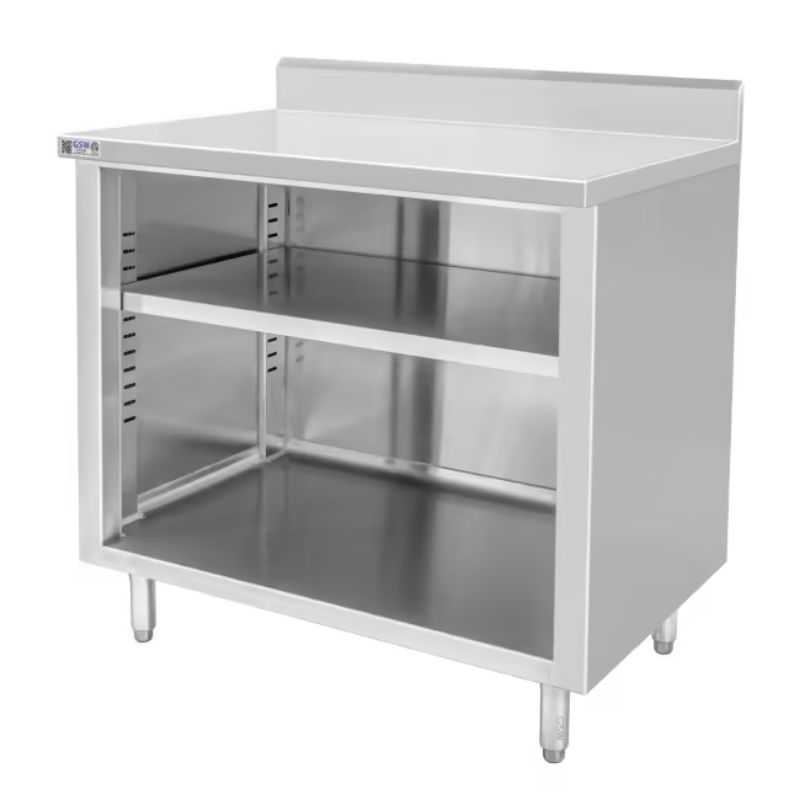 GSW Cabinets 4" Rear Upturn Enclosed Work Table - No Door — Celebratefestivalinc