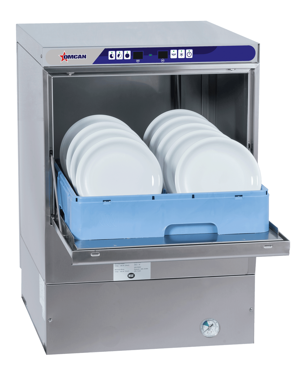 Omcan CD-GR-0500 23-inch Under Counter High Temperature Dishwasher wit ...