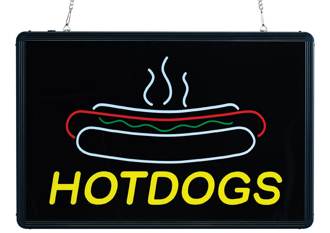 Winco 92002 Benchmark Ultra-Brite Sign - Hotdogs, 120v (Price/Piece ...