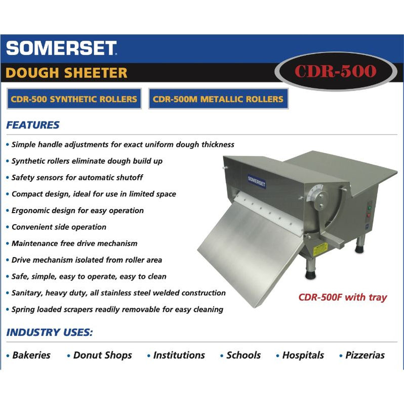 Somerset CDR-500 Dough Sheeter — Celebratefestivalinc