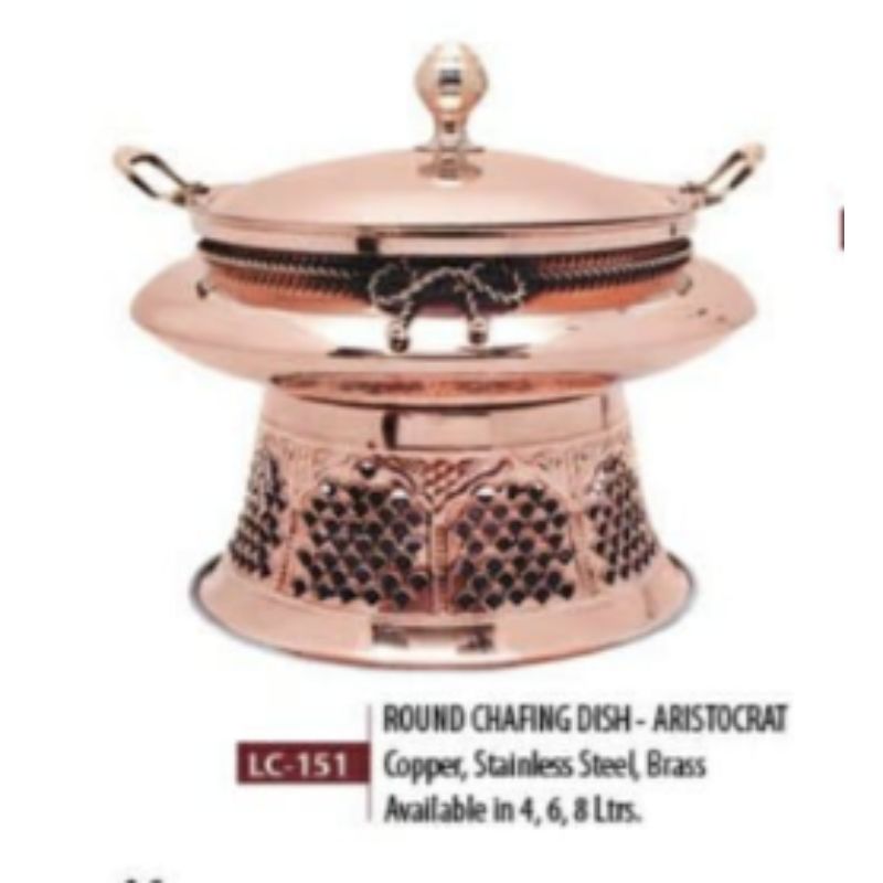 Copper Step Handi Chafing Dish - Chafer - 8 Ltrs. (LC-151 or LC-152 ...