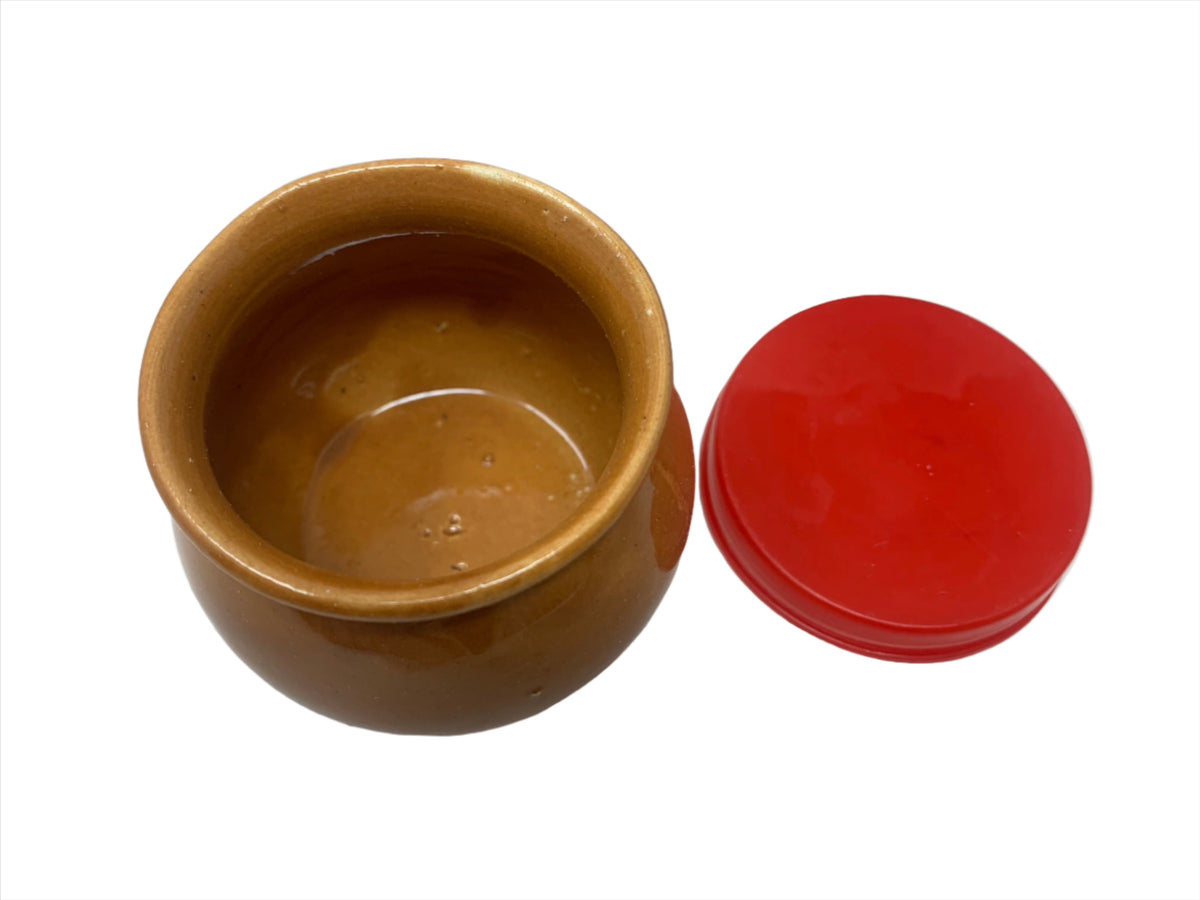 Pure Clay Kulfi Matka / Pot with lid. (Glazed shiny finish). Price per ...