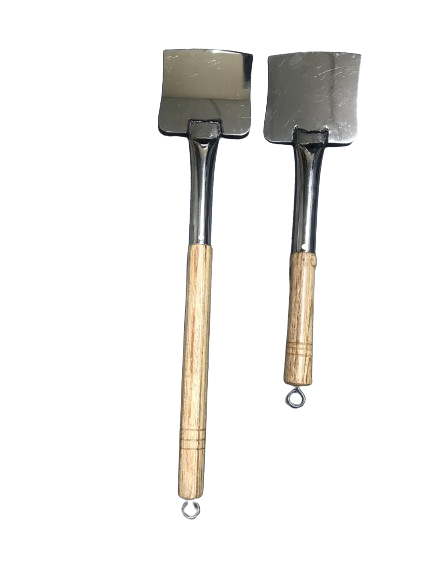 Stainless Steel Wooden Handle Palta for Flipping, Roasting & Scraping ...