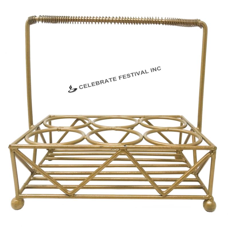 Chai-Tea Glass Holder Gold-String-6 — Celebratefestivalinc
